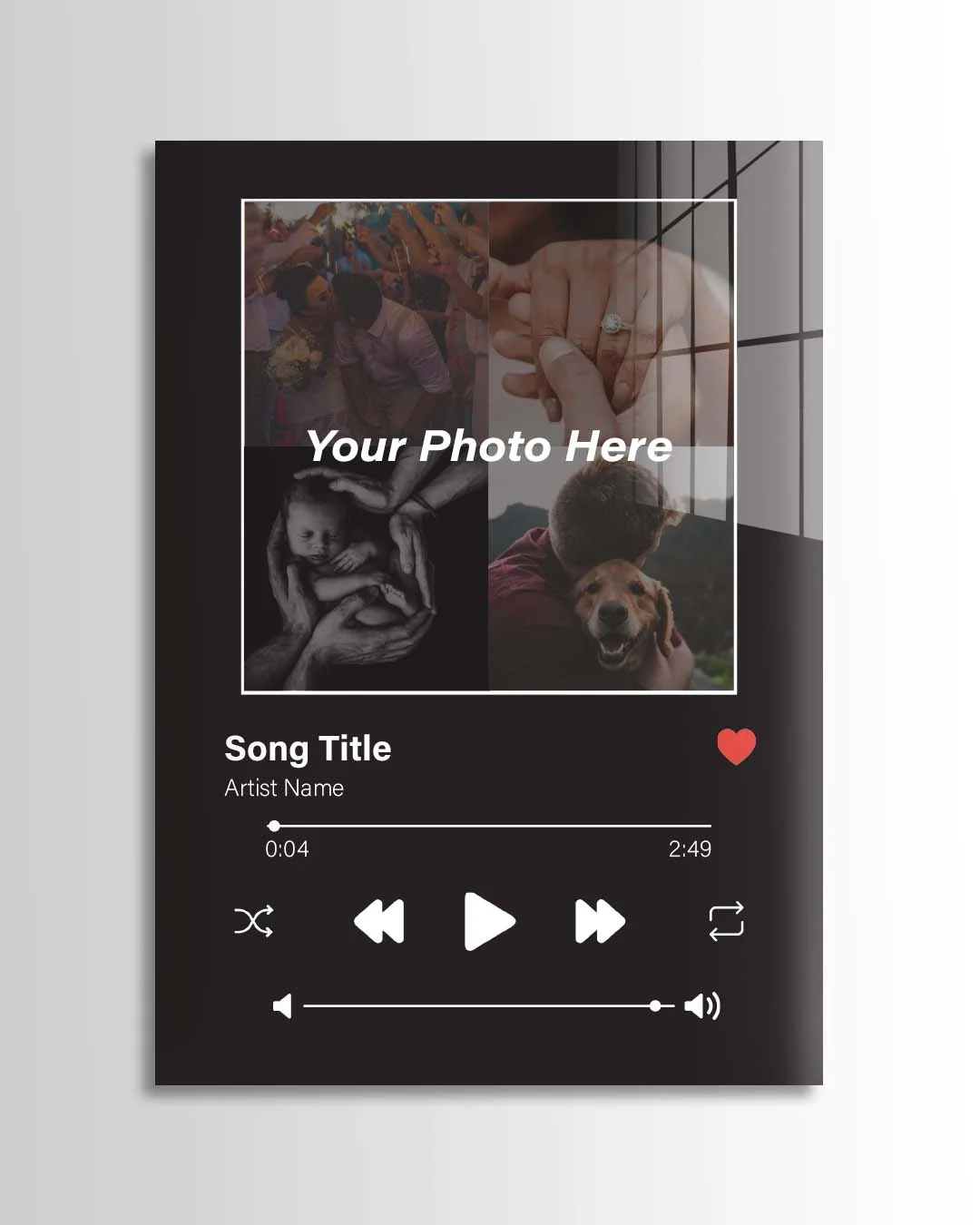 Personalised Black Album Cover – Acrylic Glass – JJ Prints