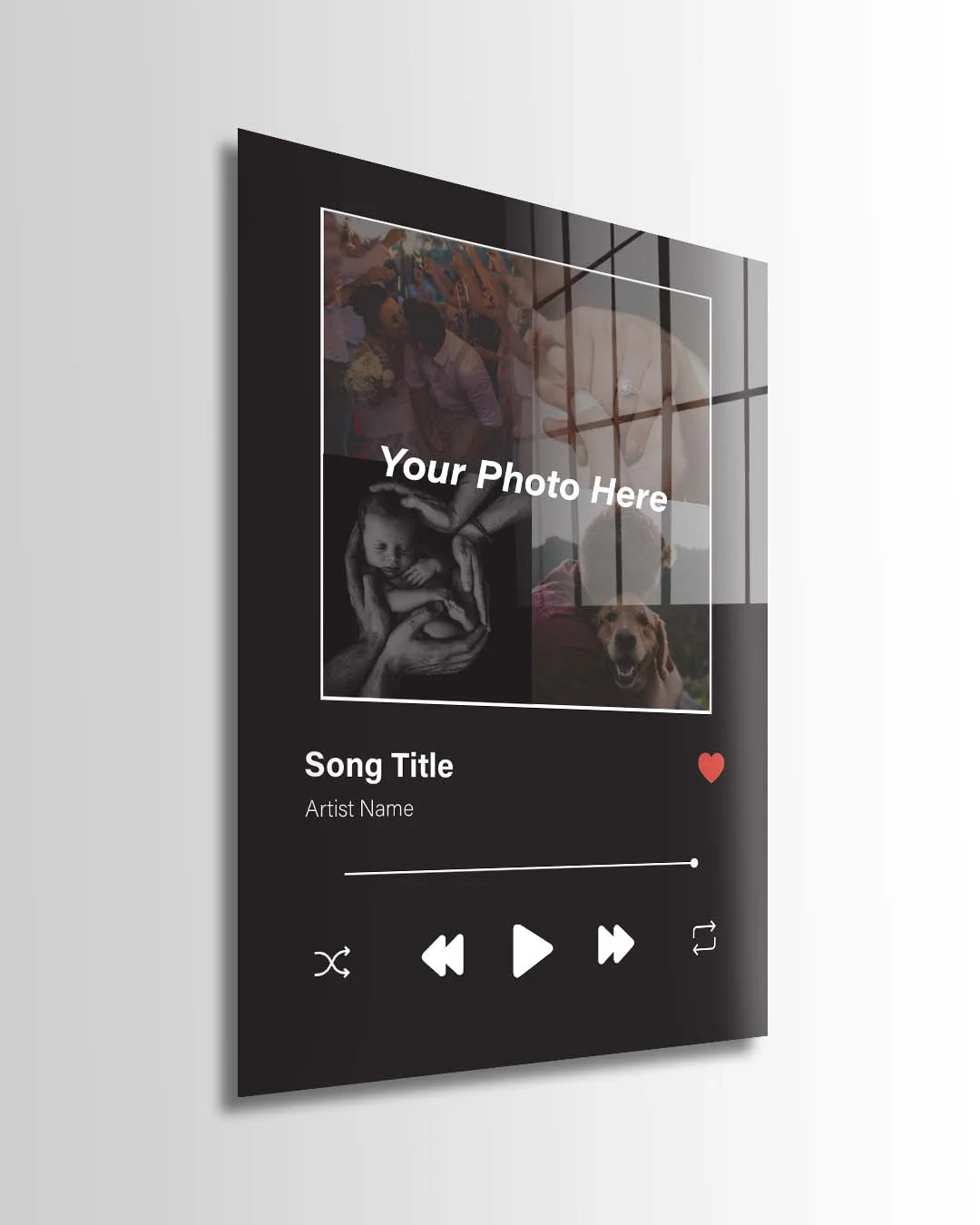 Personalised Black Album Cover – Acrylic Glass – JJ Prints