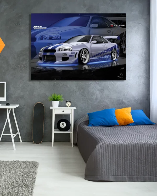 Nissan Skyline R34 GTR Silver | Luis Vidal – JJ Prints