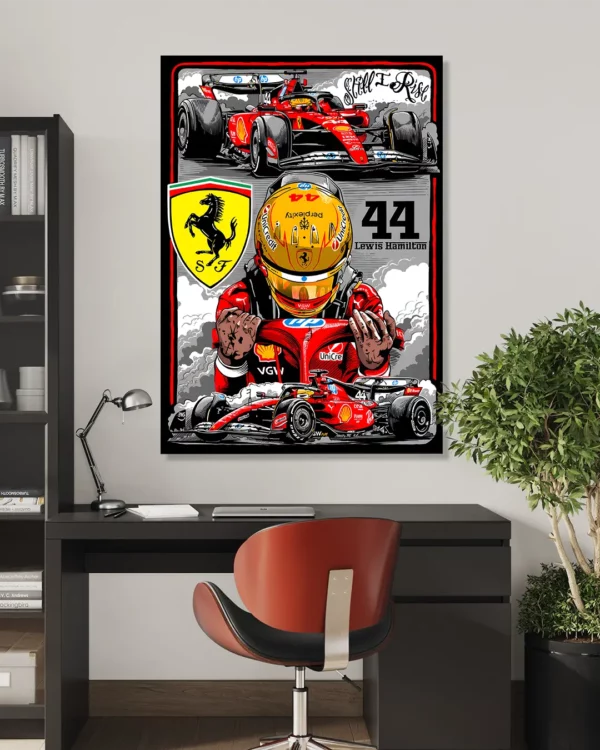 Lewis Hamilton Ferrari Black Montage – JJ Prints